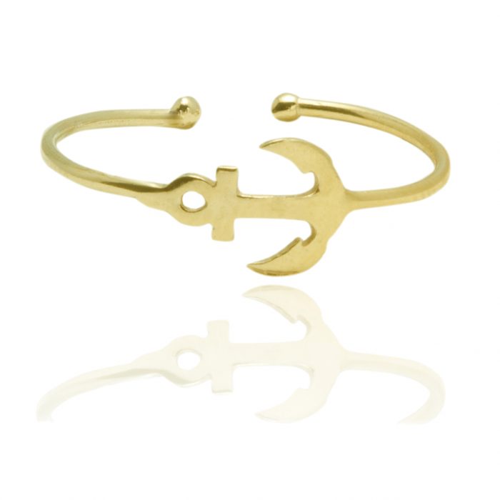 Anillo Ancla Plata Chapada - Lito & Lola