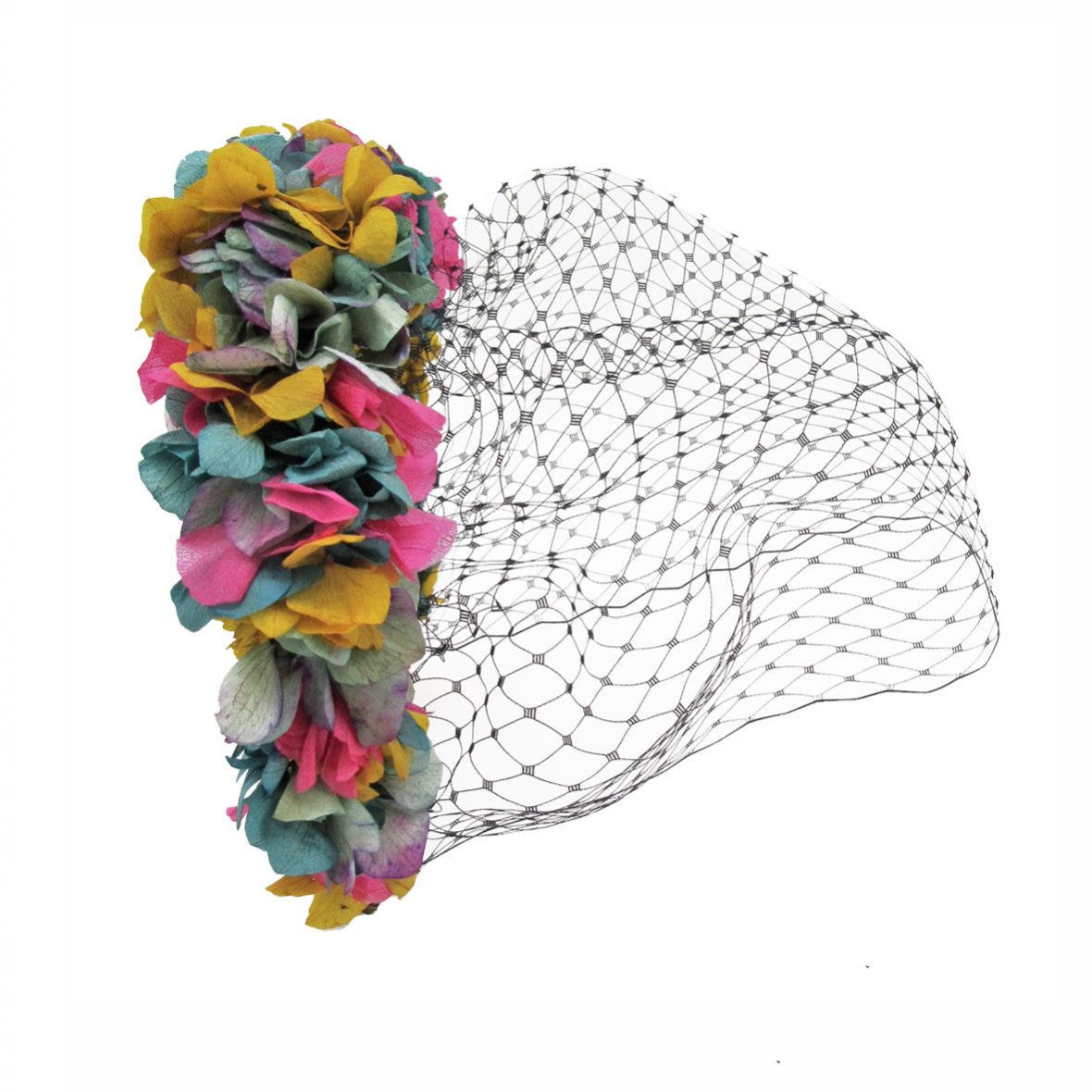 Diadema Pompones Verdes y Rosas - Lito & Lola