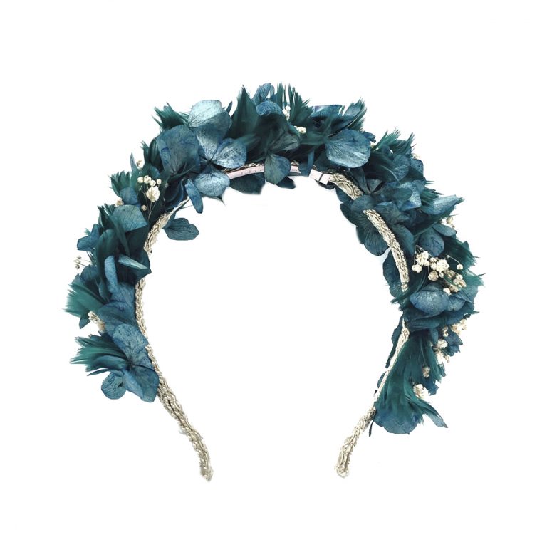 Diadema Pompones Verdes y Rosas - Lito & Lola