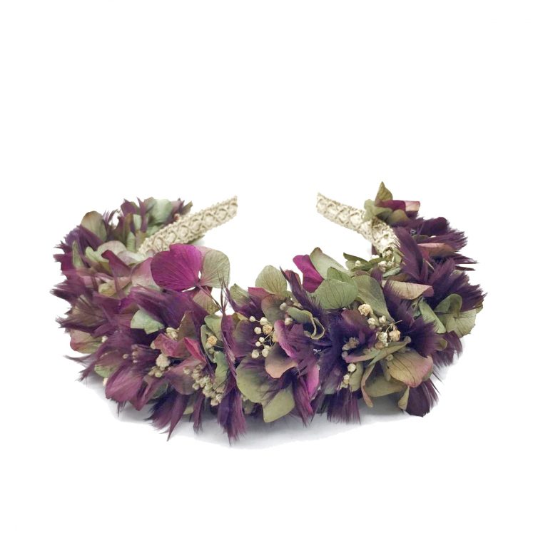 Diadema Pompones Verdes y Rosas - Lito & Lola